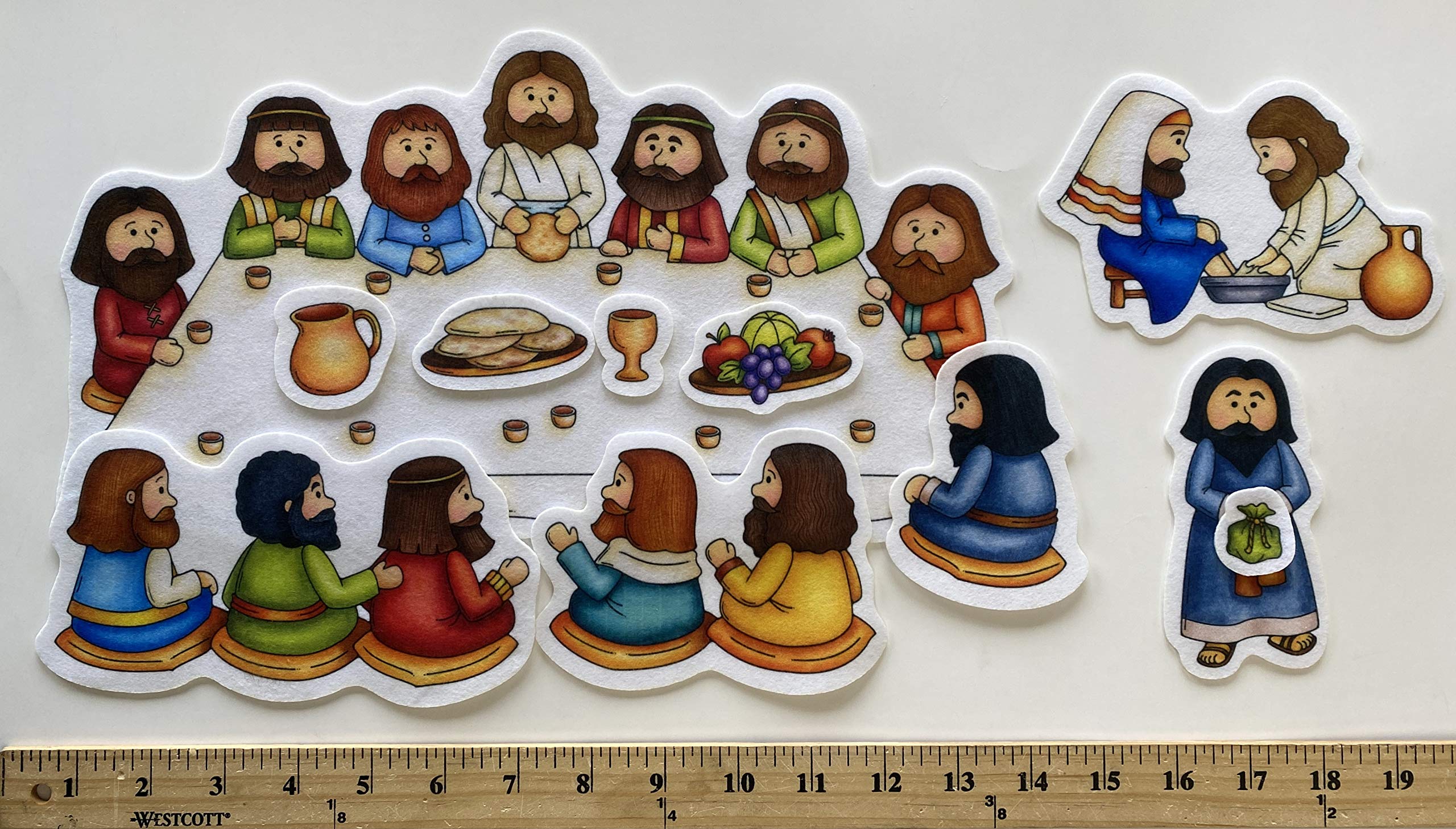 Easter Deluxe Felt Set for Bible Flannel Board Stories 37 Pieces Activity Pages Story He Has Risen Precut Figures Last Supper Crucifixion Resurrection Triumphant Entry Trial Gethsemane