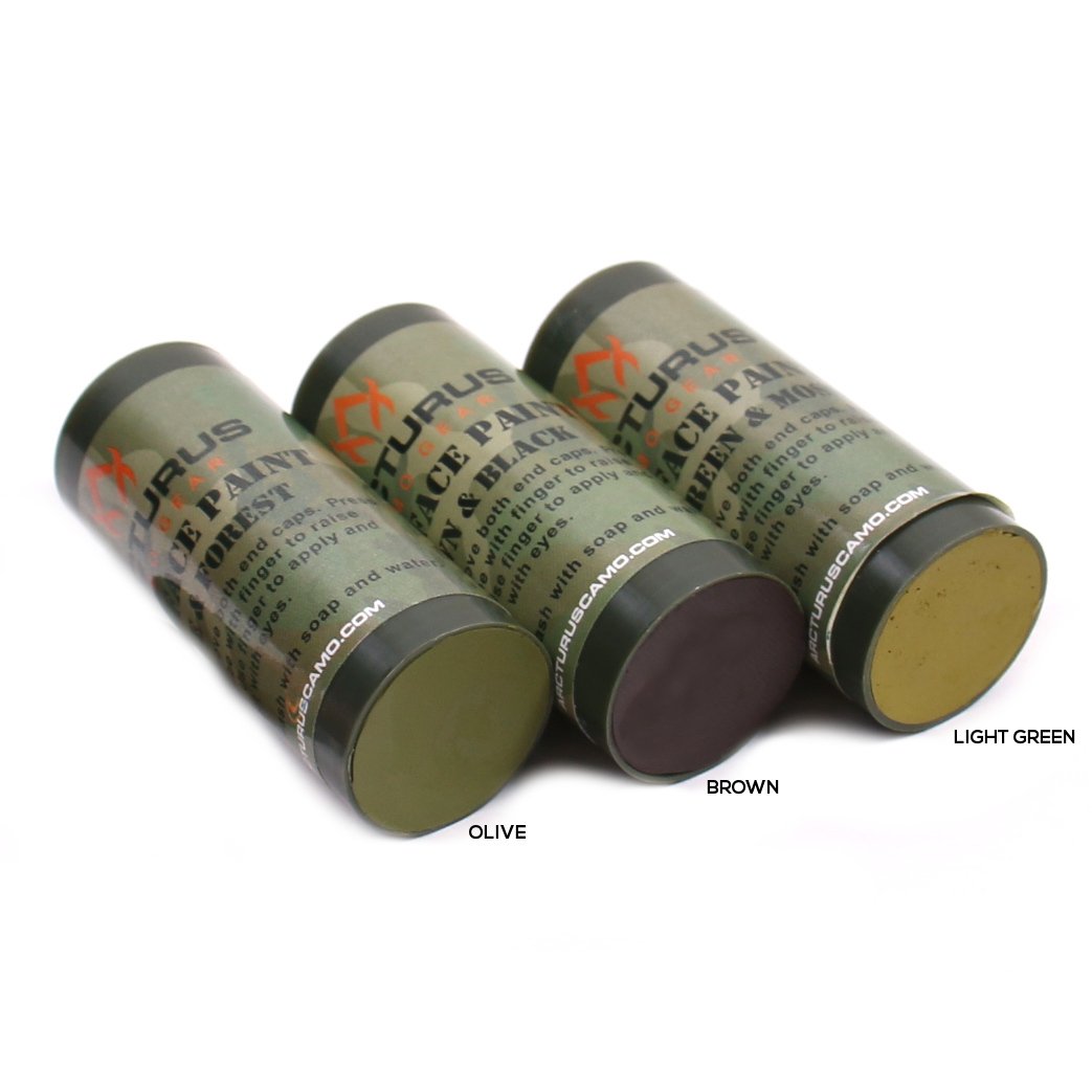 Arcturus Camo Face Paint Sticks - 6 Camouflage Colors in 3 Double-Sided Tubes | Compact Camo Concealment for Hunting, Paintball, Airsoft or Military Use