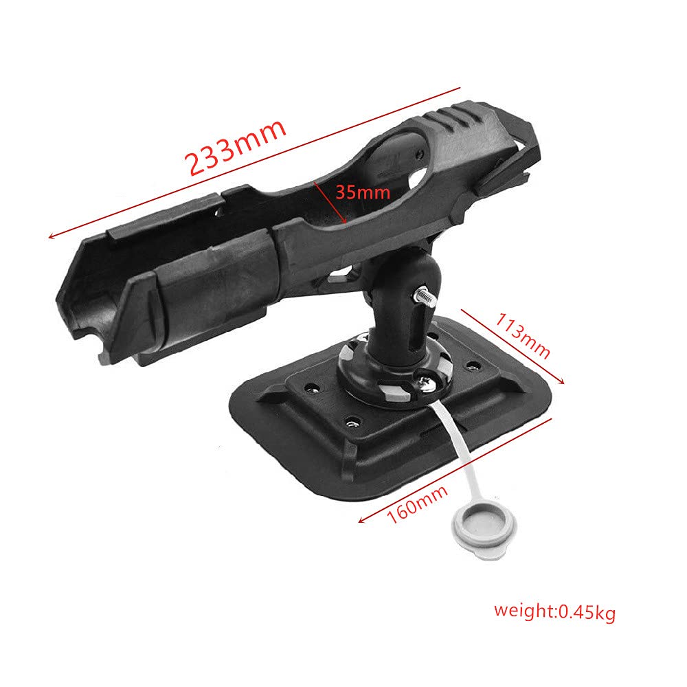 Aurorad Inflatable Boat Accessory Dinghy Raft Fishing Tool Rod Holder Device Pole PVC Sup Board Kayak Fixer Fix Pole Mount Angle (Color : Rod Holder and Base)