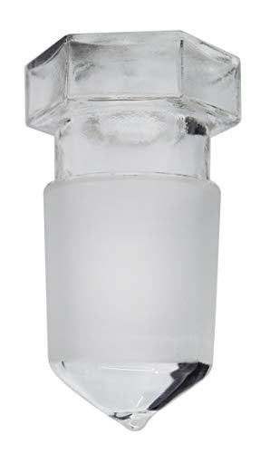EISCO Reagent Bottle, 2000ml, 34/35 Interchangeable Hexagonal Hollow Stopper - Narrow Mouth - Borosilicate Glass Labs