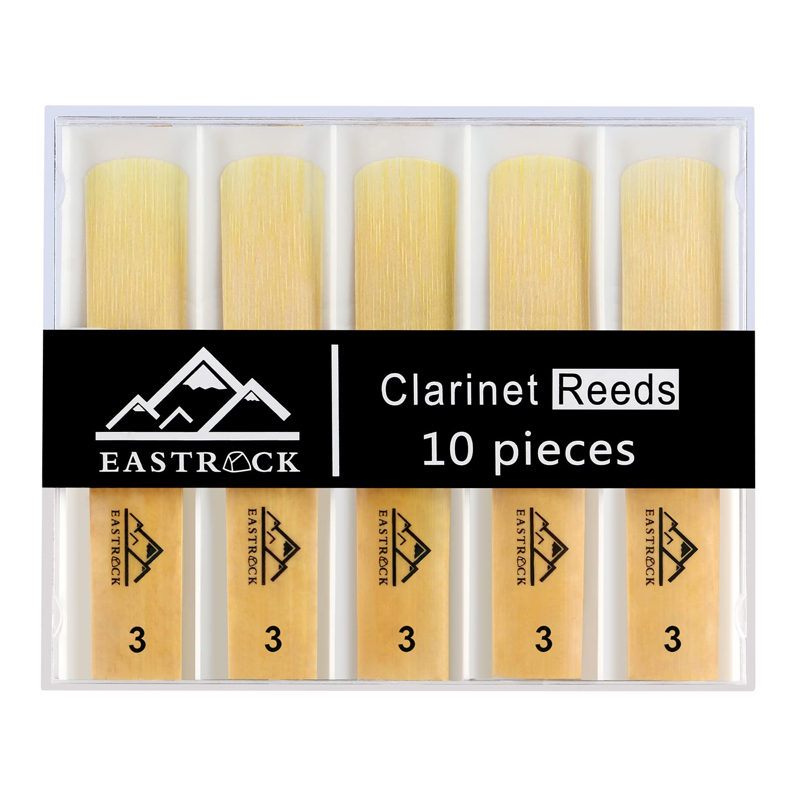 EASTROCK Clarinet Reeds 2.0/2.5/3.0 for Bb Clarinet Strength 3.0-10 Pack with Plastic Case