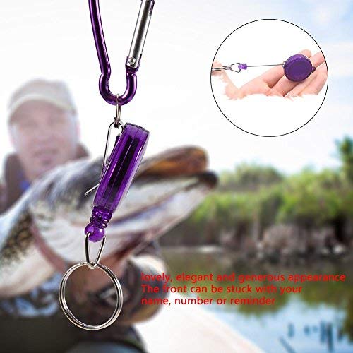 Alomejor 3Pcs Reel Key Chain Fly Fishing Retractable Reel Chain Key Holder Split Ring Steel Cord Reel()
