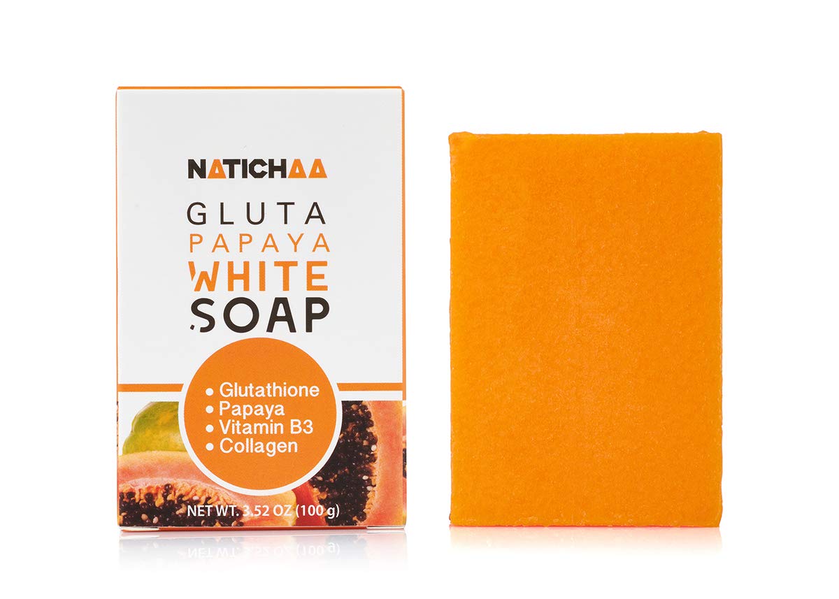 Glutathione Papaya White Soap (2 Pack) - Natural Skin Brightening - Dark Spots, Acne Scars - Acquire a Soft, Silky Smooth Skin for Body & Facial