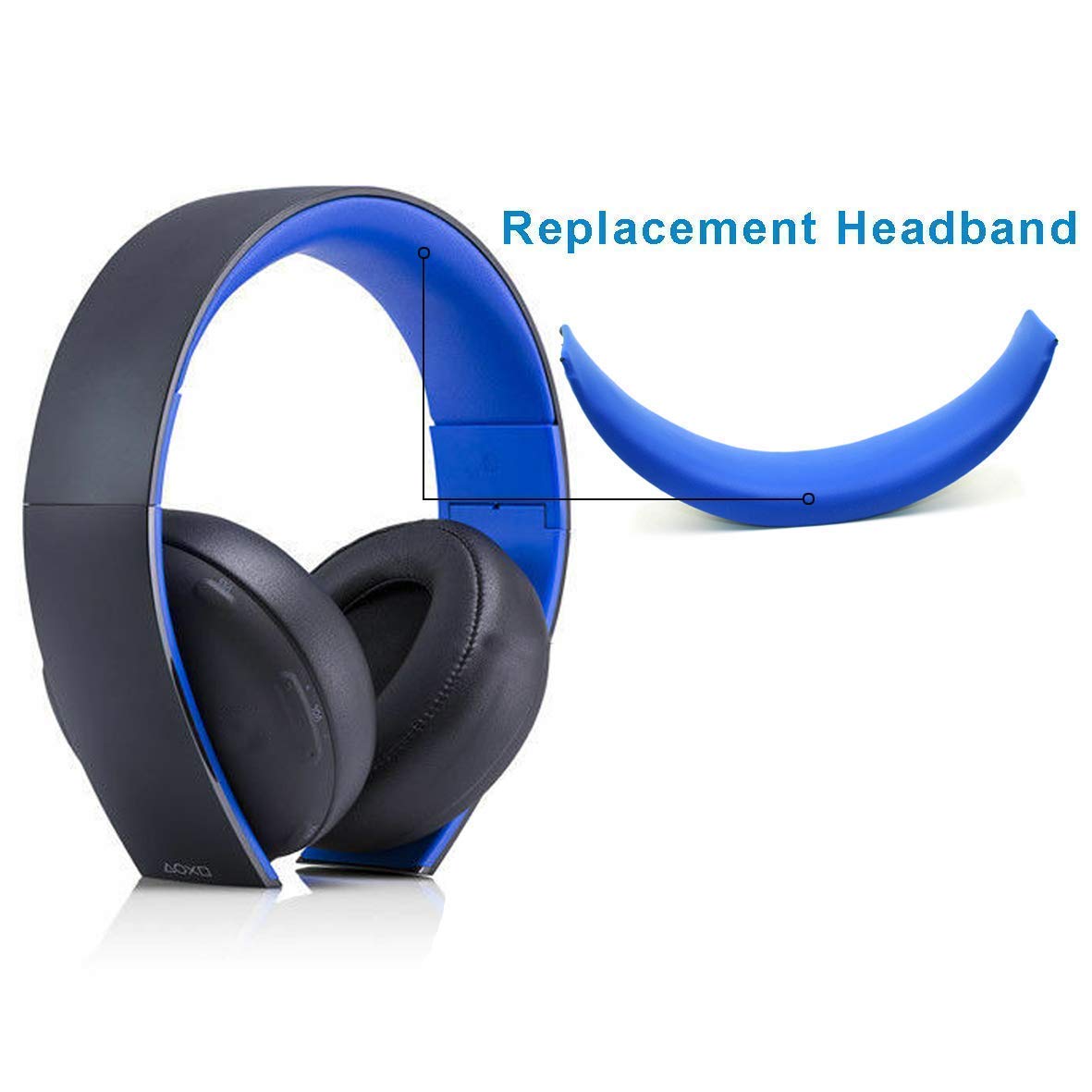 Defean Earpad Repair Parts Suit Replacement Ear Pad and Headband Pad Compatible with Sony ps3 ps4 Gold Wireless CECHYA-0083 Stereo 7.1 Headphone (Blue Ear Pads+Blue Headband)