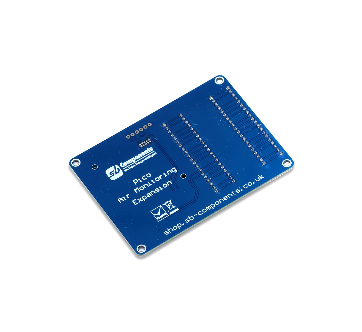 sb components Raspberry Pi Pico Air Monitoring Expansion PMSA003 Sensor Air Monitor HAT for Raspberry Pi Pico with inbuilt 0.91" OLED Display