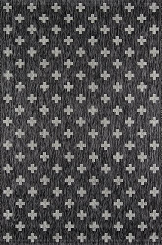 Novogratz by Momeni Villa Collection Umbria Indoor/Outdoor Area Rug, Charcoal, 2'0" x 3'0" Size Mat for Living Room, Bedroom, Dining Room, Nursery, Hallways, and Home Office