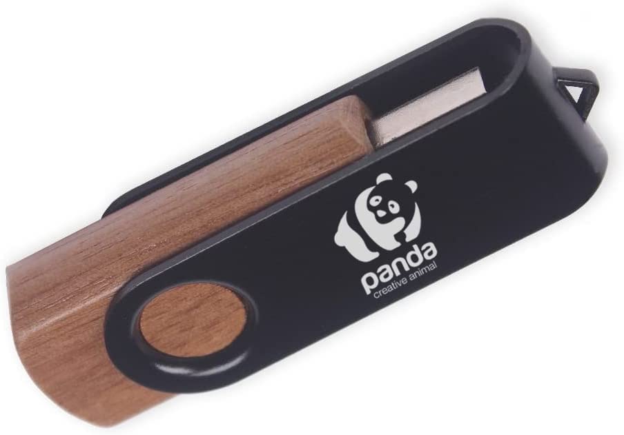 Wholesale Custom 8GB Wood Swivel USB Flash Drive 10 Pack, Personalized Custom Logo 8GB USB Memory Stick Thumb Drives with Free Laser Engraving for Wedding/Birthday/Anniversary - Walnut
