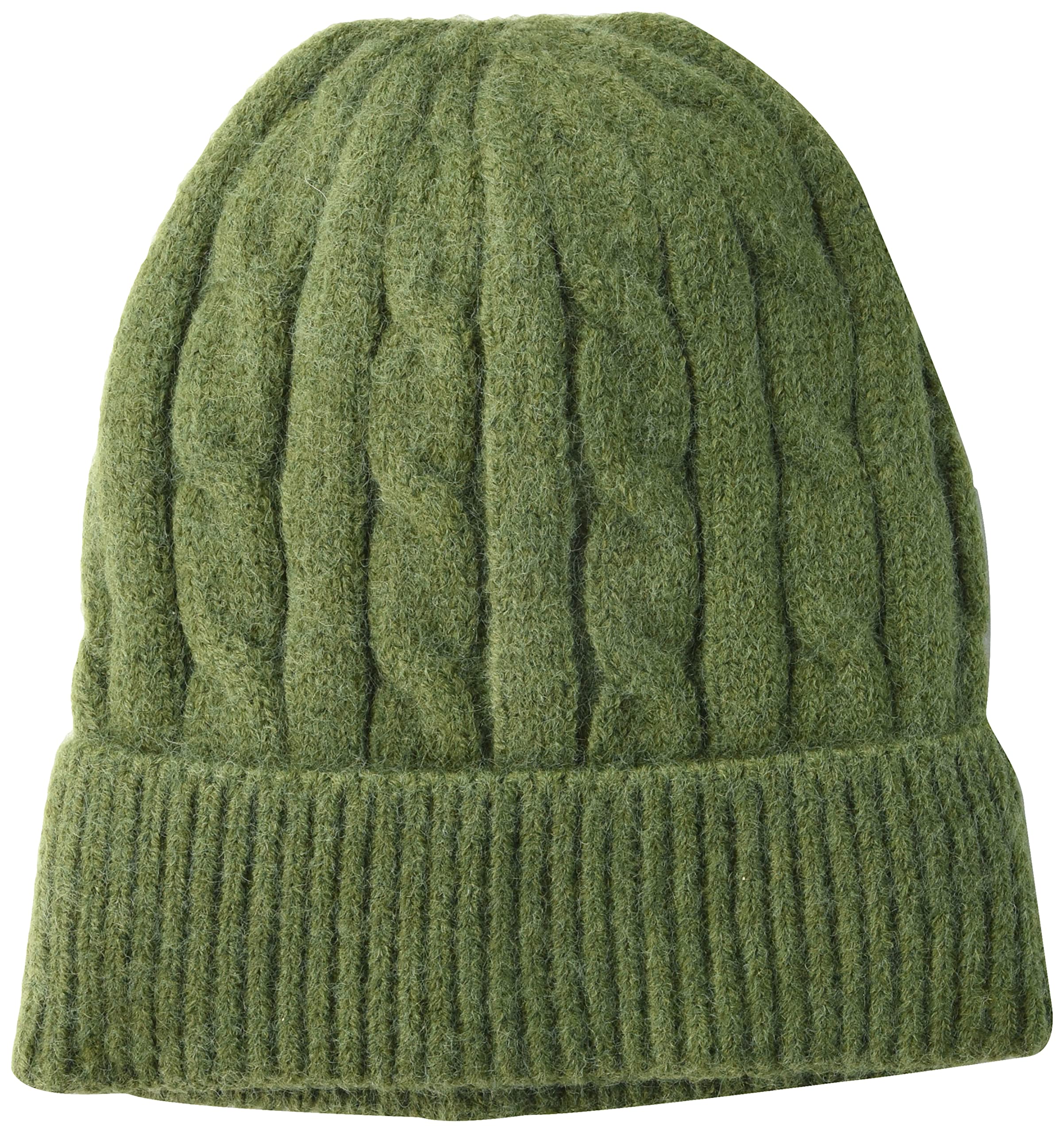 Amazon Essentials Men's Cable Knit Beanie, Dark Green, One size