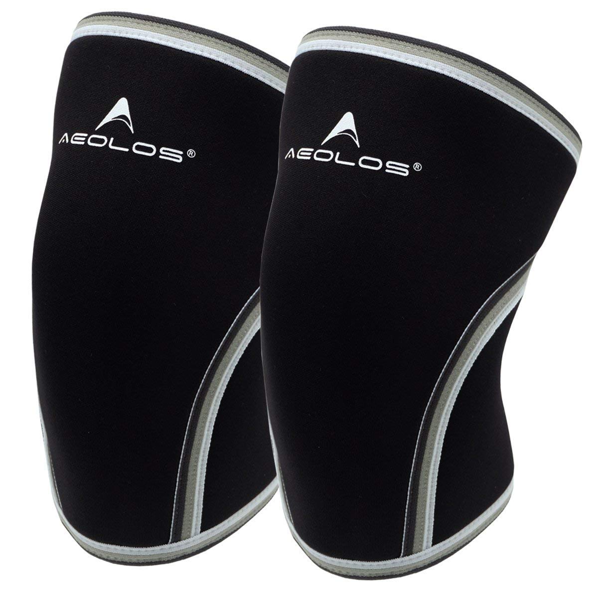AEOLOS Knee Sleeves (1 Pair),7mm Compression Knee Braces for Heavy-Lifting,Squats,Gym and Other Sports (Large, Black)