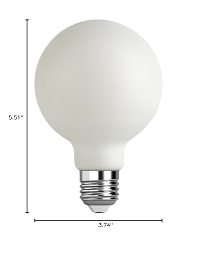 Brighfivey Frosted LED Globe Light Bulb, Warm White 2700K CRI 90, 600LM 6W E26 Medium Base, Light Bulbs 60 Watt Equivalent G30/G95 Dimmable Edison Bulb, 1 Pack