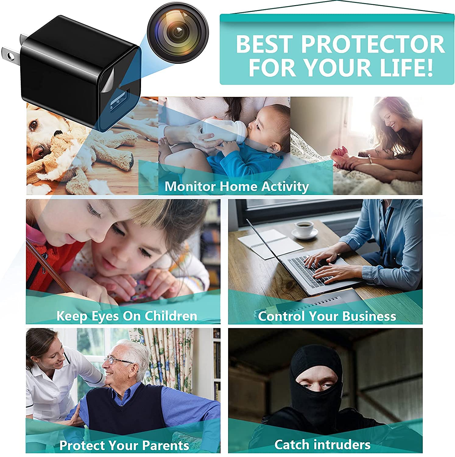 BAIDREN 2022 Upgrade -1080P HD WiFi Security Camera, Indoor Surveillance Camera with Audio and Video, for Home Office Indoor Outdoor Security-1