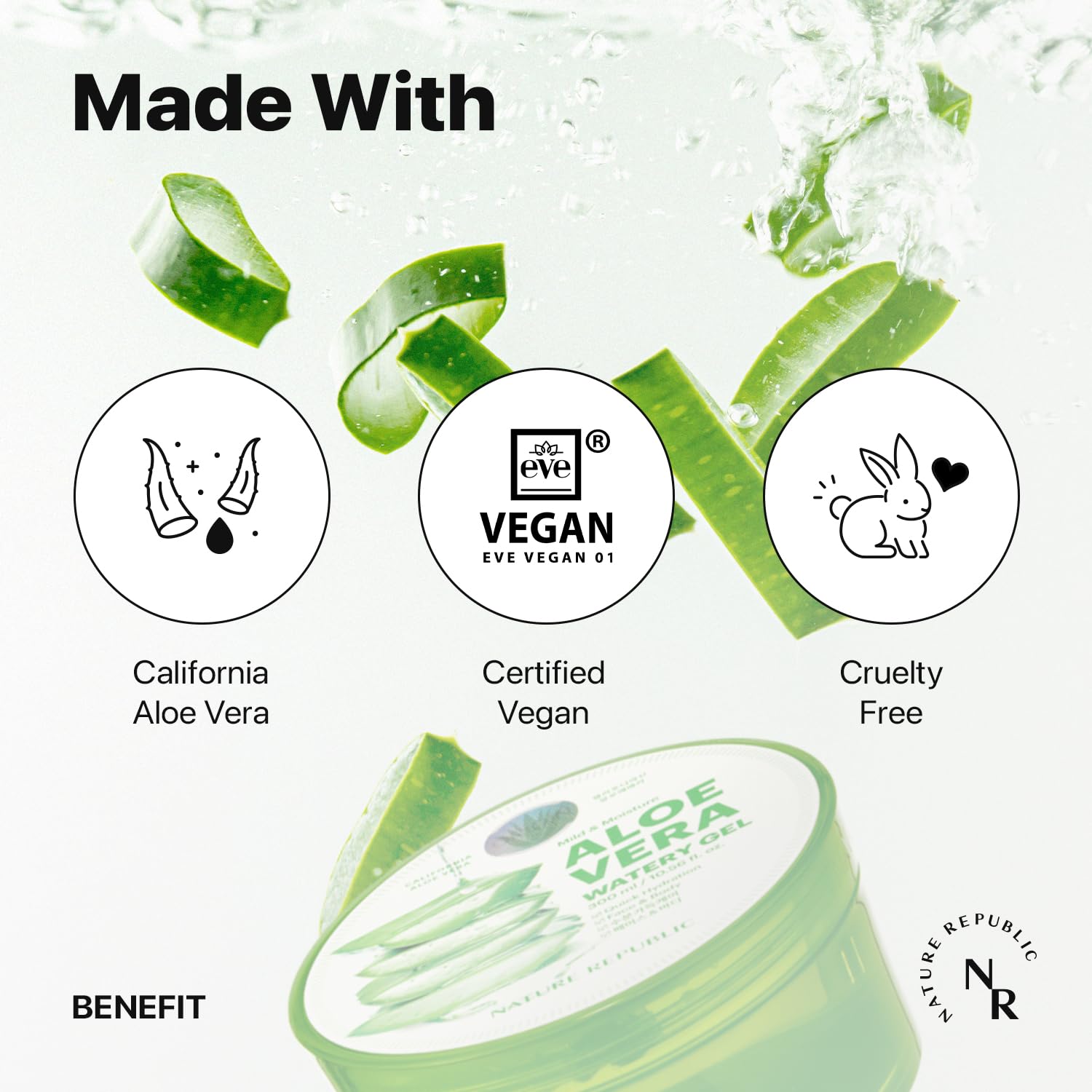 Nature Republic New Soothing Moisture Aloe Vera Gel 92 Percent Korean Cosmetics, 10.56 Fluid Ounce