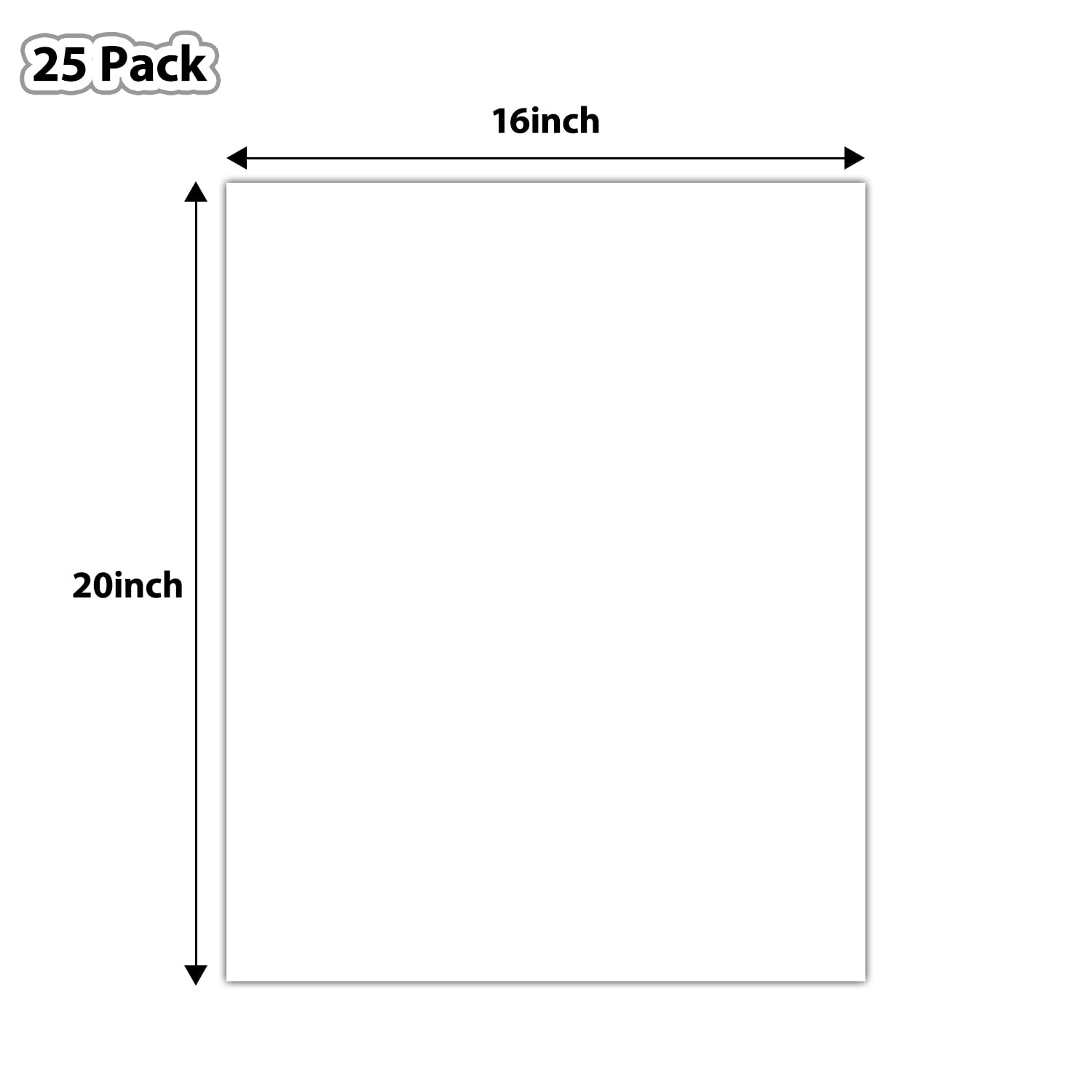 Golden State Art, Pack of 25 16x20 inch Picture Backing Board for Frames, Artworks, Photos (25 Backer Boards only)