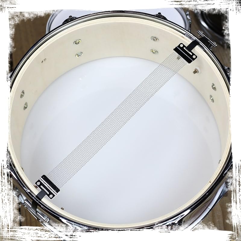 Deluxe Snare Drum by GRIFFIN | 14" x 5.5" Poplar Wood Shell with Zebra PVC Glossy Finish | Percussion Musical Instrument with Drummers Key for Students & Professionals | 8 Tuning Lugs & Snare Strainer