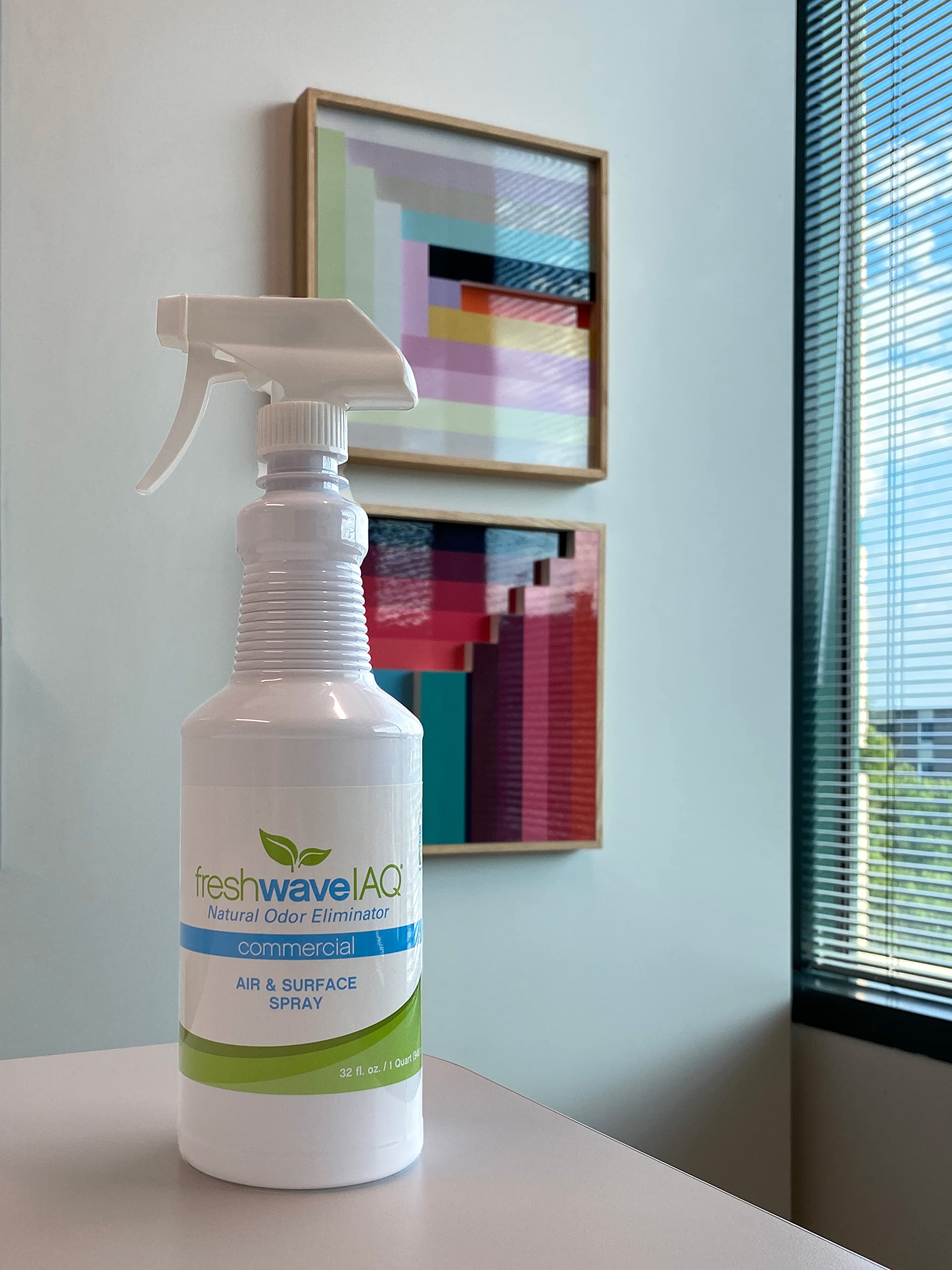 Fresh Wave IAQ Commercial Odor Eliminating Air & Surface Spray with Trigger, 32 Fl. Oz. | Safer Odor Relief | Natural Plant-Based Odor Eliminator | Odor Absorber for Home or Commercial Areas