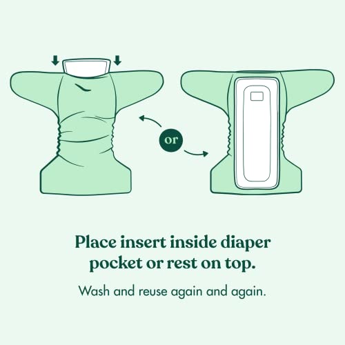 Naturally Nature Cloth Diaper Inserts, 5 Layer Almond Rayon Fleece, Pack of 12, Resuable, Washable Inserts for Cloth Diapers, Almond