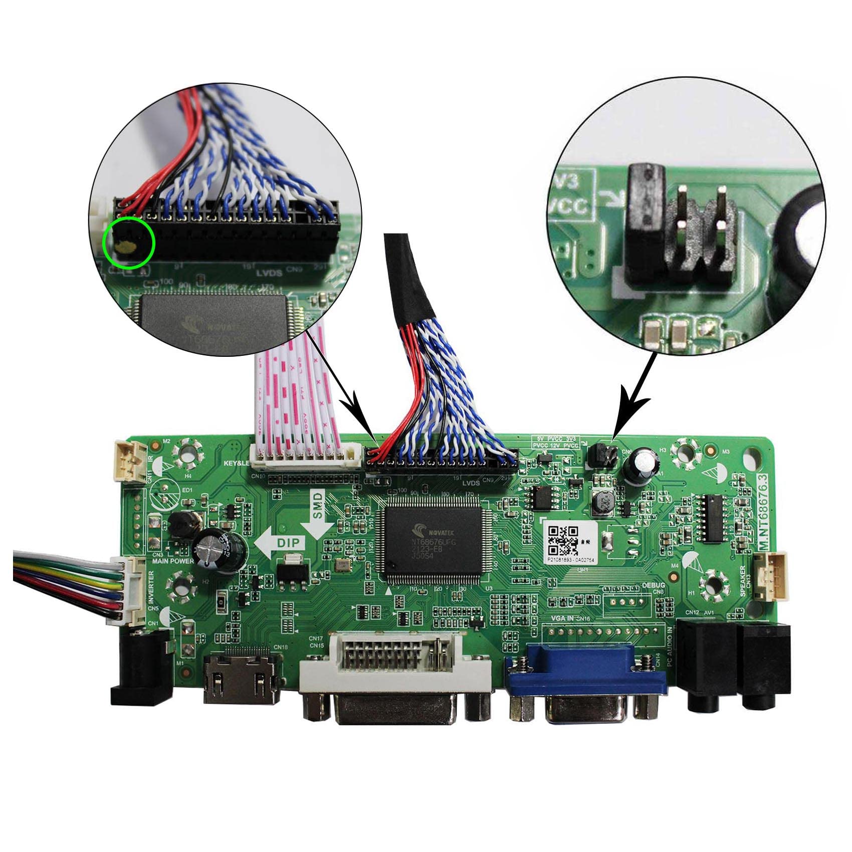 VSDISPLAY 17" 19" 1280x1024 6Pin LED Backlight 30Pin LVDS LCD HD-MI VGA DVI Audio Controlller Kit, Fit to Modification LCD M170ETN01 1 M170ETN01.3 M190ETN01.0 G190ETN01.0