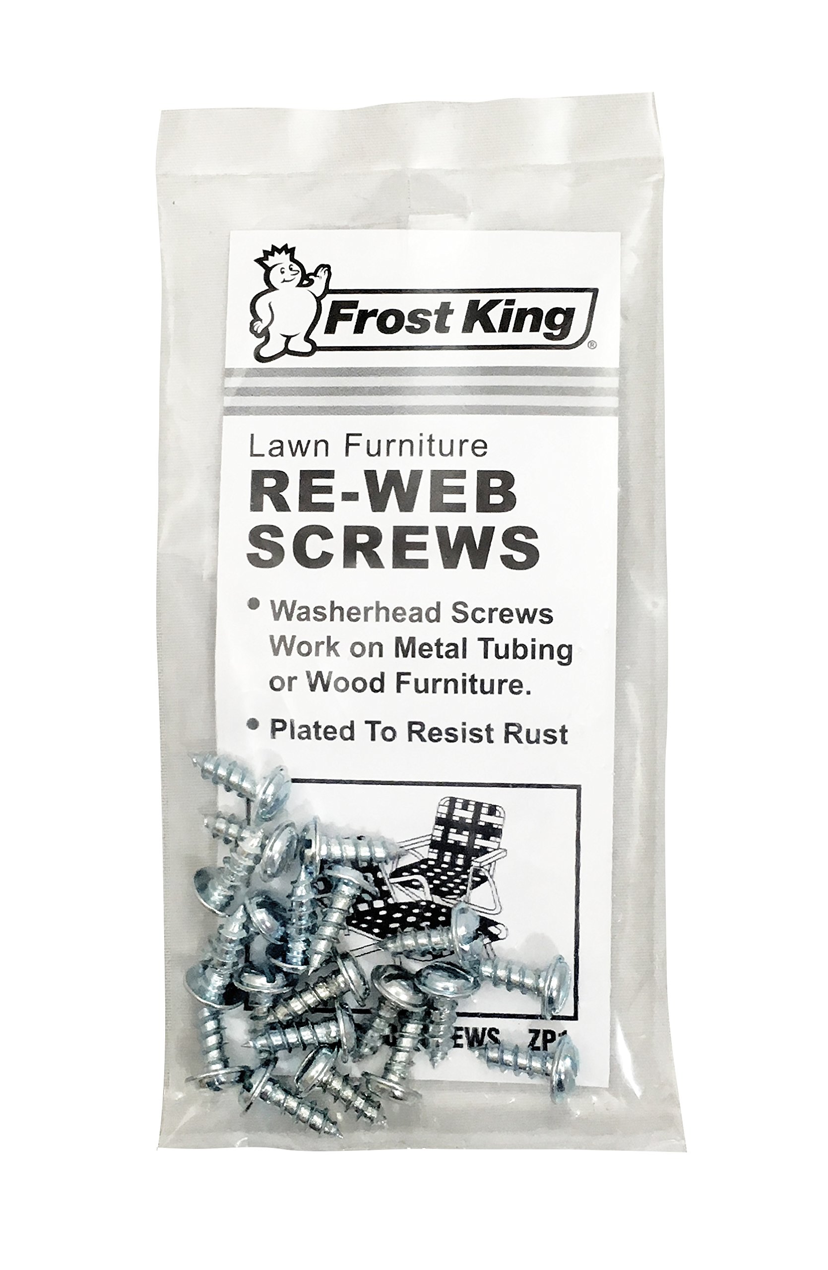 Frost King ZP1 Screws and Clips for Furniture Re-Webbing, Silver, 20 Pieces