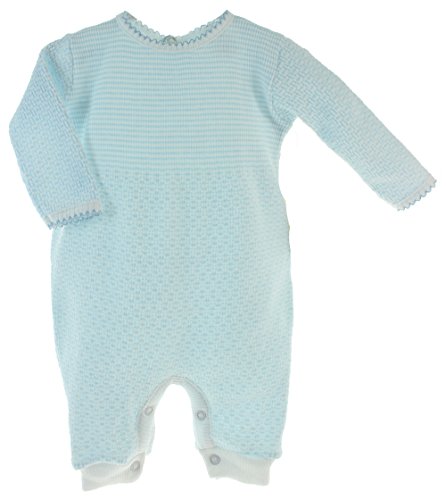 Paty Inc Baby Boys Take Home Sleeper Outfit Blue White Monogrammable (6M)