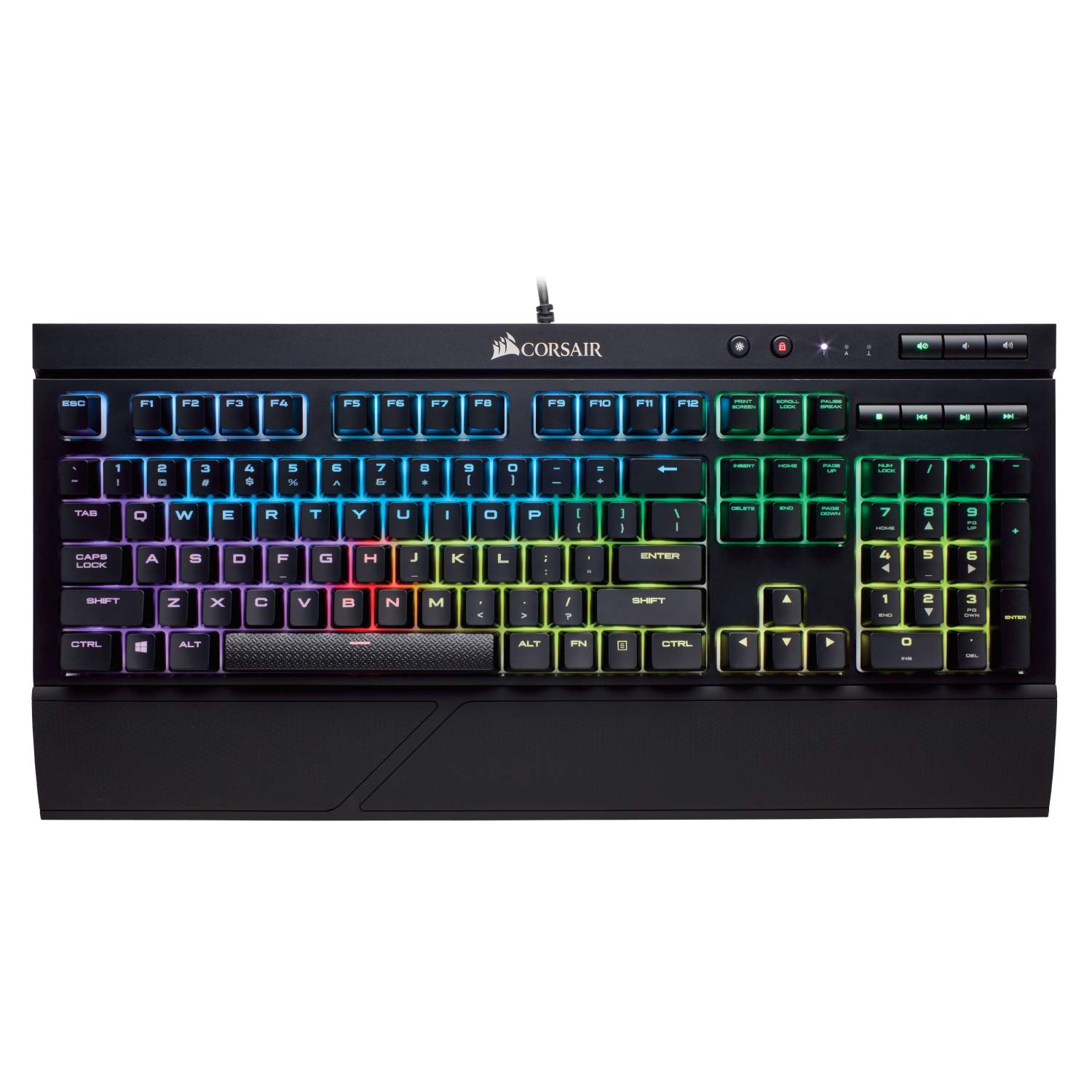 Corsair - K68 RGB Mechanical Gaming Keyboard RGB Backlit Cherry MX Red Switch - Black (Renewed)