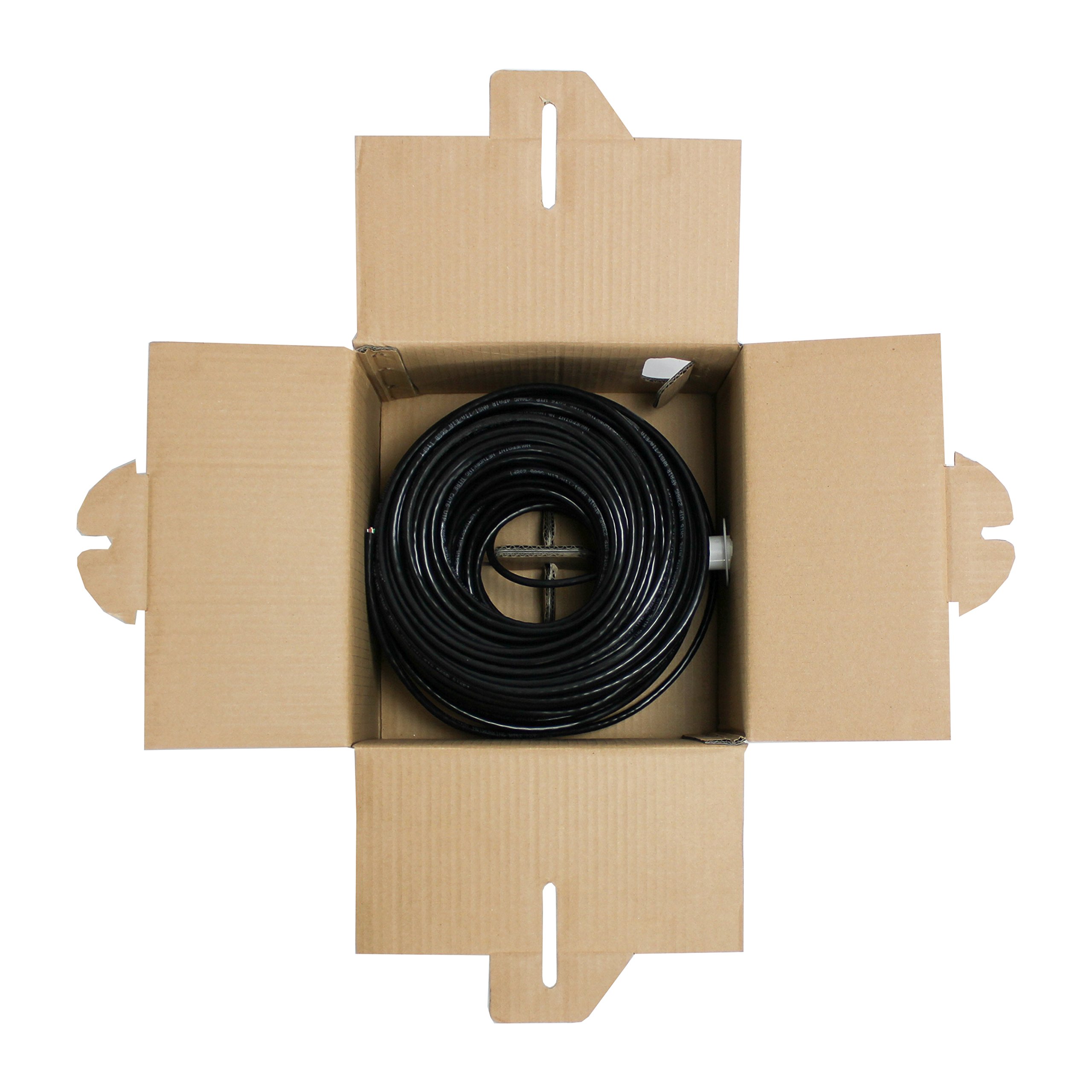 NavePoint CAT6 Ethernet Cable - CCA Bulk CAT6 Cable 250ft Ethernet Cable, 550MHz, 23AWG 4 Pair, Unshielded Twisted Pair (UTP), Solid Black