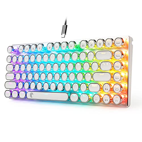 E-YOOSO Z-14 Mechanical Gaming Keyboard 104 Key, Red Switch Full-Size Computer Keyboards, Solid Yellow Backlit Mechanical Keyboard for PC Gamer, Black (Z-88 RedW)