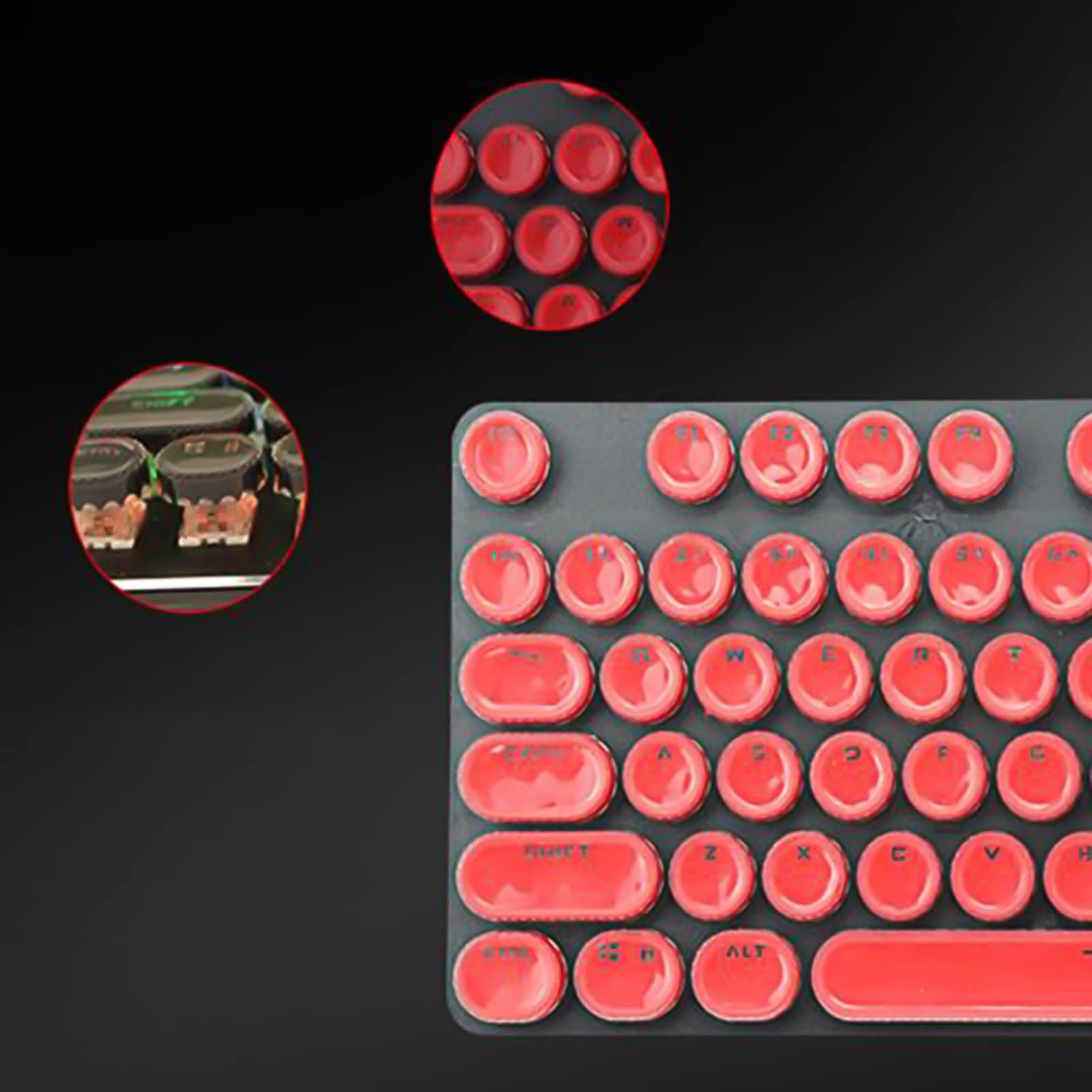 areclern 104 Pcs Keycaps for Cross Axis Gaming Mechanical Keyboard, Non-Slip Round Profile Key Caps Accessories for Office Home White
