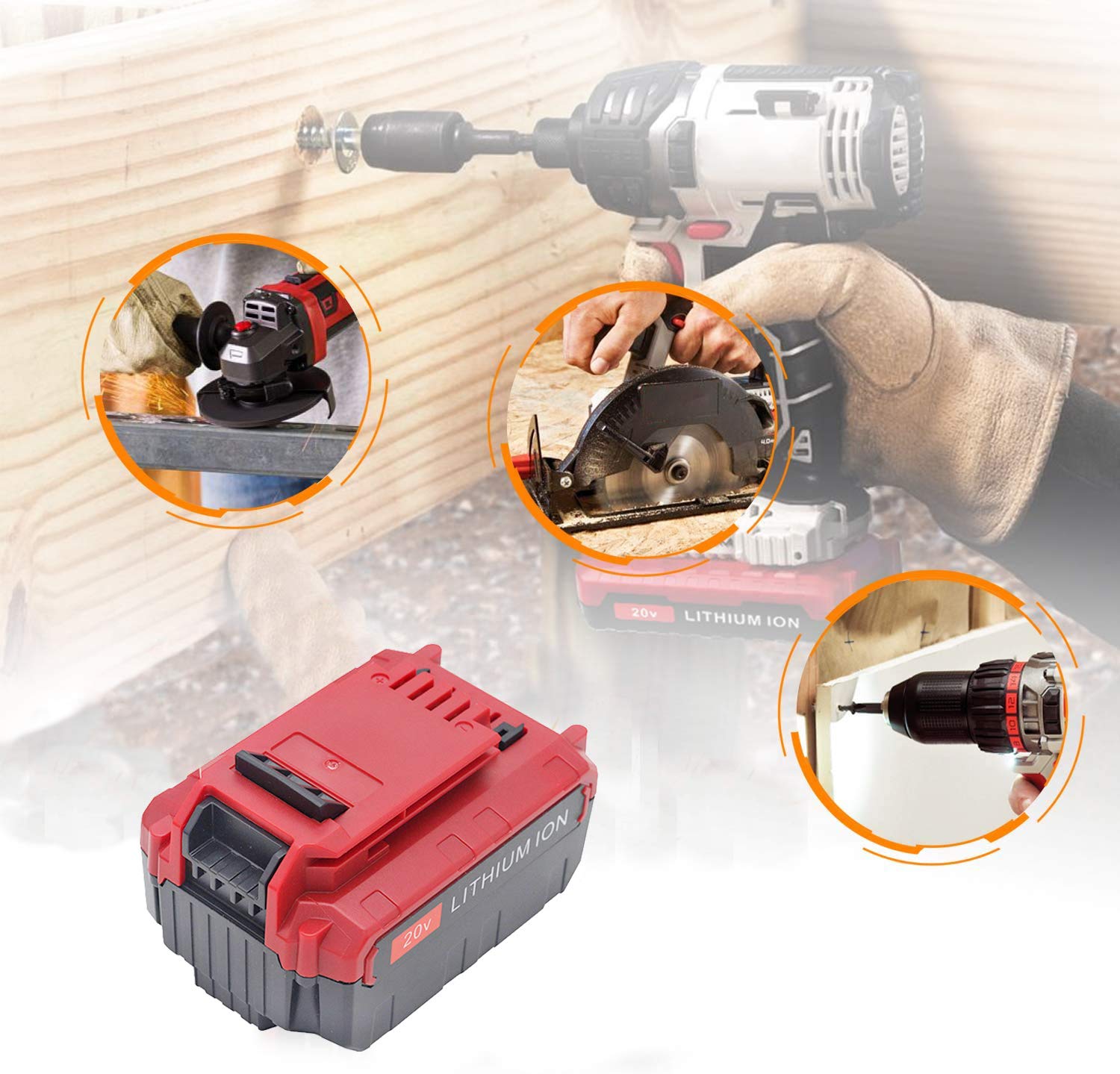BTMKS 4.0Ah 20V MAX Lithium Battery Replacement for Porter Cable 20V Battery PCC682L PCC681L PCC680L PCC685LP PCC601 20 Volt MAX Cordless Drill Tools Battery