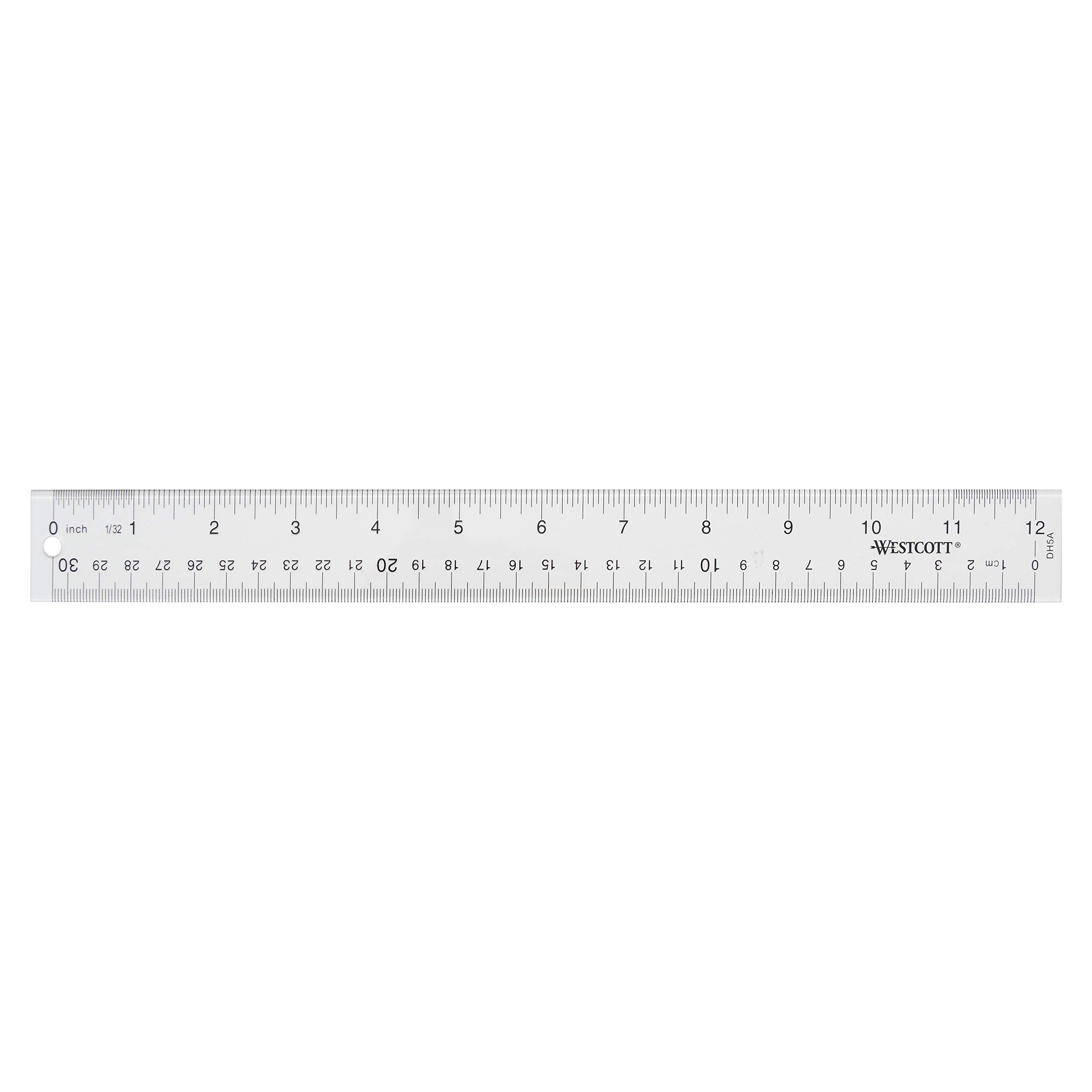Westcott Clear Flexible 12" Acrylic Metric Ruler (500-10562), Case of 144