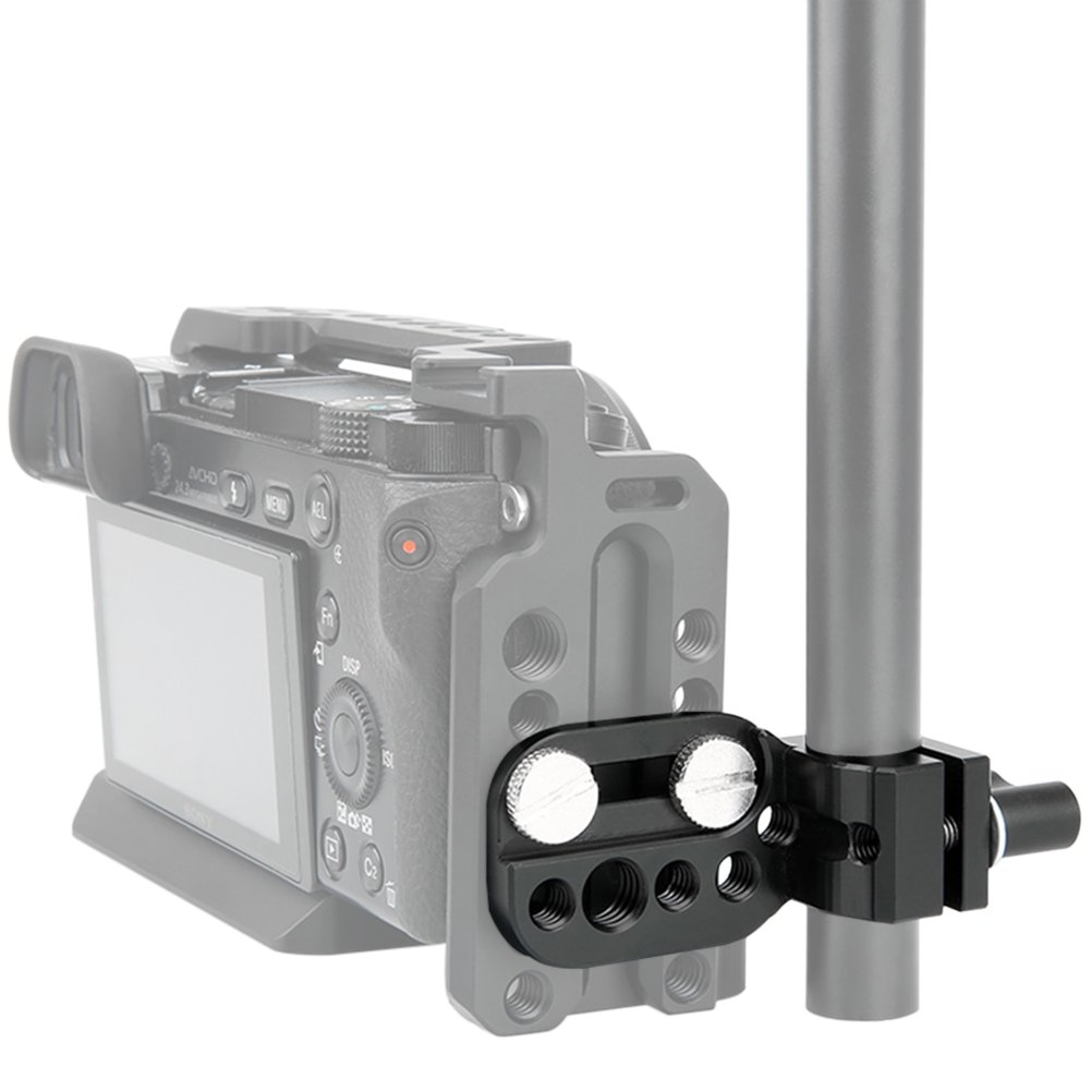 NICEYRIG Mini Mounting Plate with 15mm Rod Clamp for Monitor EVF Transmitter Receiver to 15mm Rod - 166