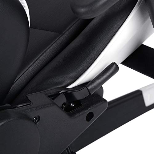 Devoko Gaming Chair Racing Style High Back Computer Chair with Adjustable Armrests Ergonomic Office Chair Executive Swivel Task Chair with Headrest and Lumbar Support (White)