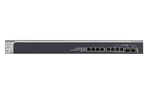 NETGEAR 8-Port Smart Managed Plus Switch, 8x10GBASE-T, 1xSFP+, 10xSFP+, ProSAFE Lifetime Protection (XS708E), Silver