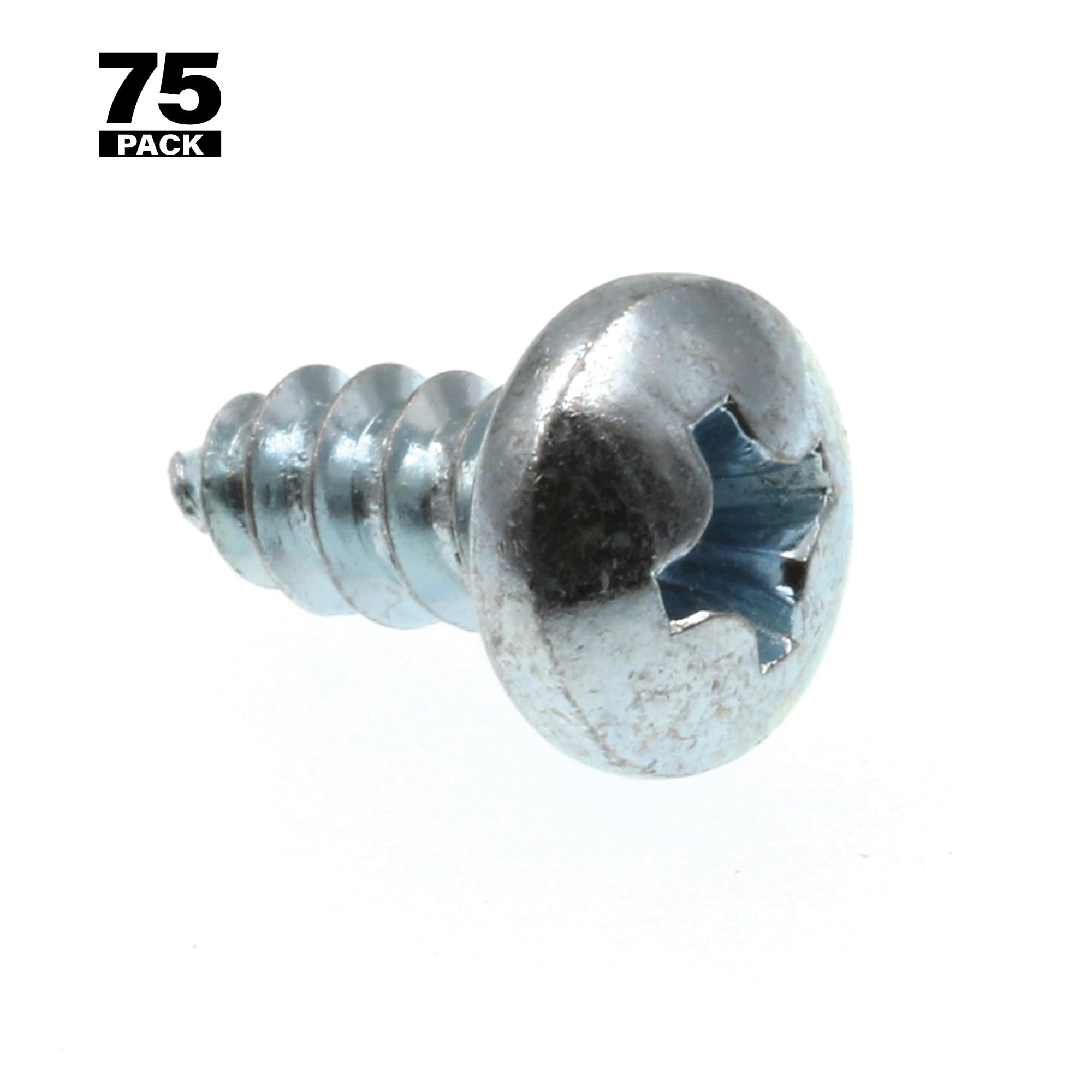 Prime-Line 9019529 Sheet Metal Screw, Self-Tapping, Pan Head Phillips, #8 X 3/8 in, Zinc Plated Steel, Pack of 75