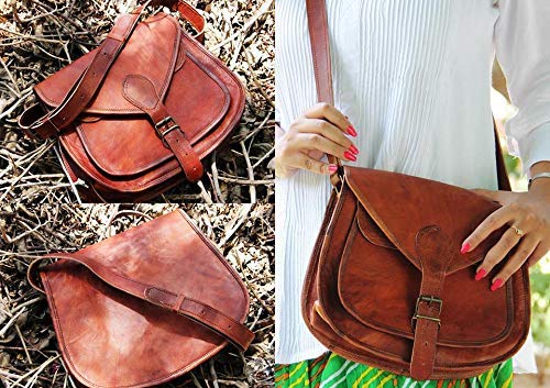 CraftShades Handmade Leather Sling Bag Women Vintage Style Brown Casual Cross Body Shoulder Bag Purse