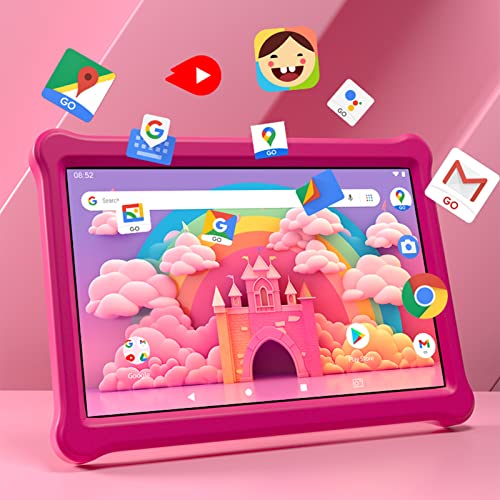 COOPERS Kids Tablet 10 inch, Android Tablets for Kids 32GB ROM 512GB Expand, Parental Control Toddler Tablet, GMS Certified, Kids Software Pre-Installed, WiFi, Dual Camera,with Shockproof Case, Red