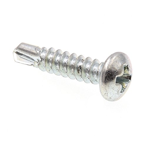 Prime-Line 9029694 Sheet Metal Screw, Self-Drilling, Pan Head Phillips, #8 X 3/4 in, Zinc Plated Steel, Pack of 100