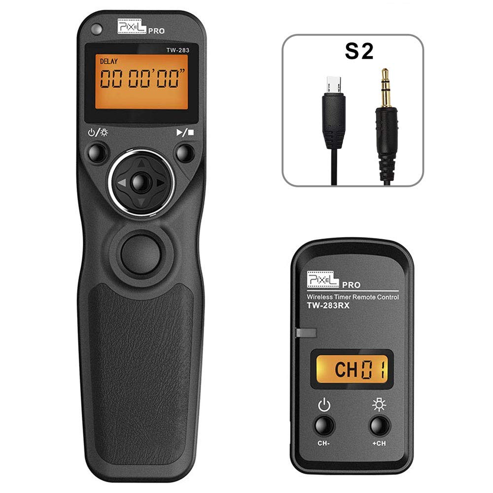 Wireless Remote Shutter Compatible for Sony PIXEL TW-283 S2 Wired Timer Remote Control Compatible for Sony A99II, A77II, A58, A68, A7, A7II, A7R, A7RII, A7S, A7SII, A3000, A5100, A5000 A6000