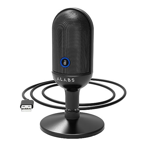 ALABS Podcast Microphone, 192KHz 24bits USB Mic for Computer, Smartphone with Mic Monitoring and Gain Control Condenser Microphone for Podcast Streaming Recording ASMR Gaming, Iron 192
