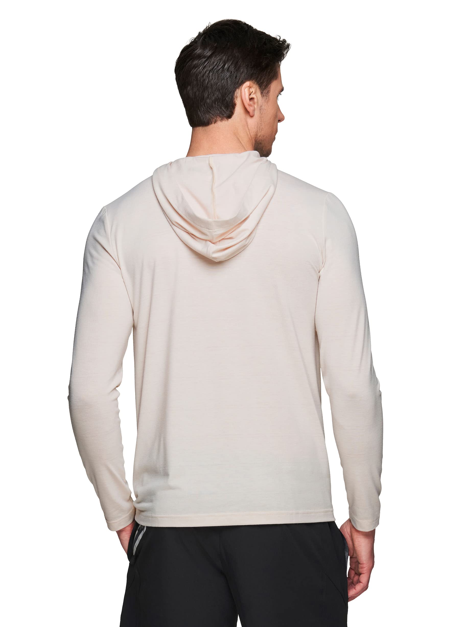 Avalanche Men's Lightweight Long Sleeve Hoodie Top with Zip Pocket Textured Grey XL