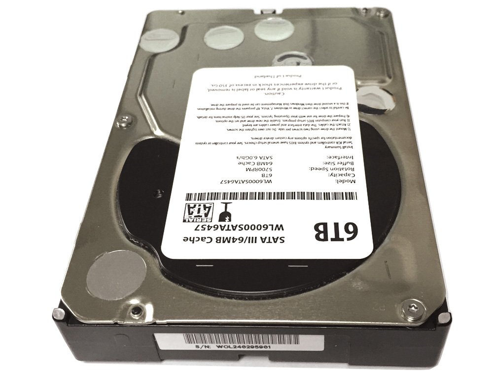 WL 6TB 64MB Cache 5400RPM SATA III (6.0Gb/s) 3.5" Internal Surveillance DVR Hard Drive - w/ 1 Year Warranty