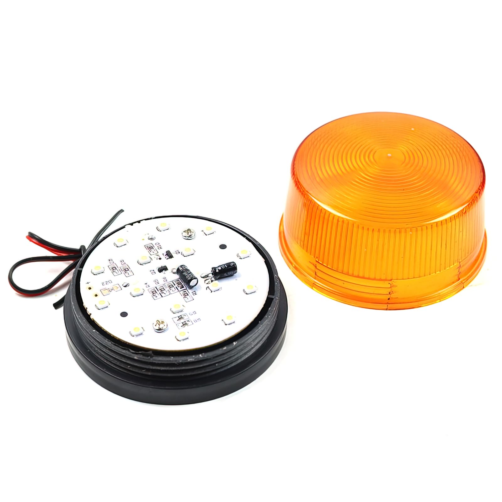 Blue Strobe Beacon Light,Lelukee 2pcs DC 12V Flashing Light Rainproof Blue Led Alarm Signal for Field Work Snowplow Outdoor Work Home Security System Etc. (Blue)