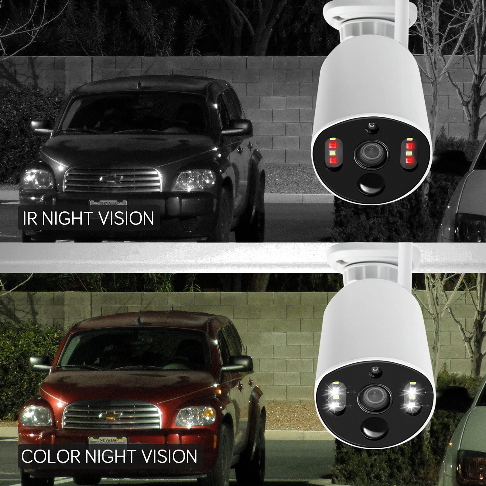 XMARTO Thermal-Detect Wireless Home Security Camera 2-Pack,2K HD WiFi Cameras,Flood Light Color Night Vision,2-Way Audio, 1-Tap Siren (24/7 Surveillance,Save to SD,NVR or Cloud, ww. Alexa, WP2K34-Q2)
