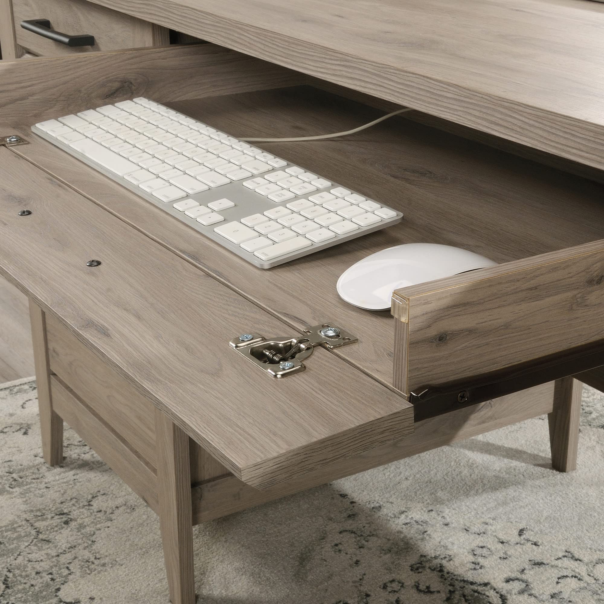 SauderĀ® Summit Station 66"W Executive Computer Desk, Laurel Oak