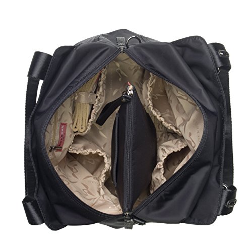 Storksak Alexa Luxe Leather Shoulder Bag Diaper Bag, Black