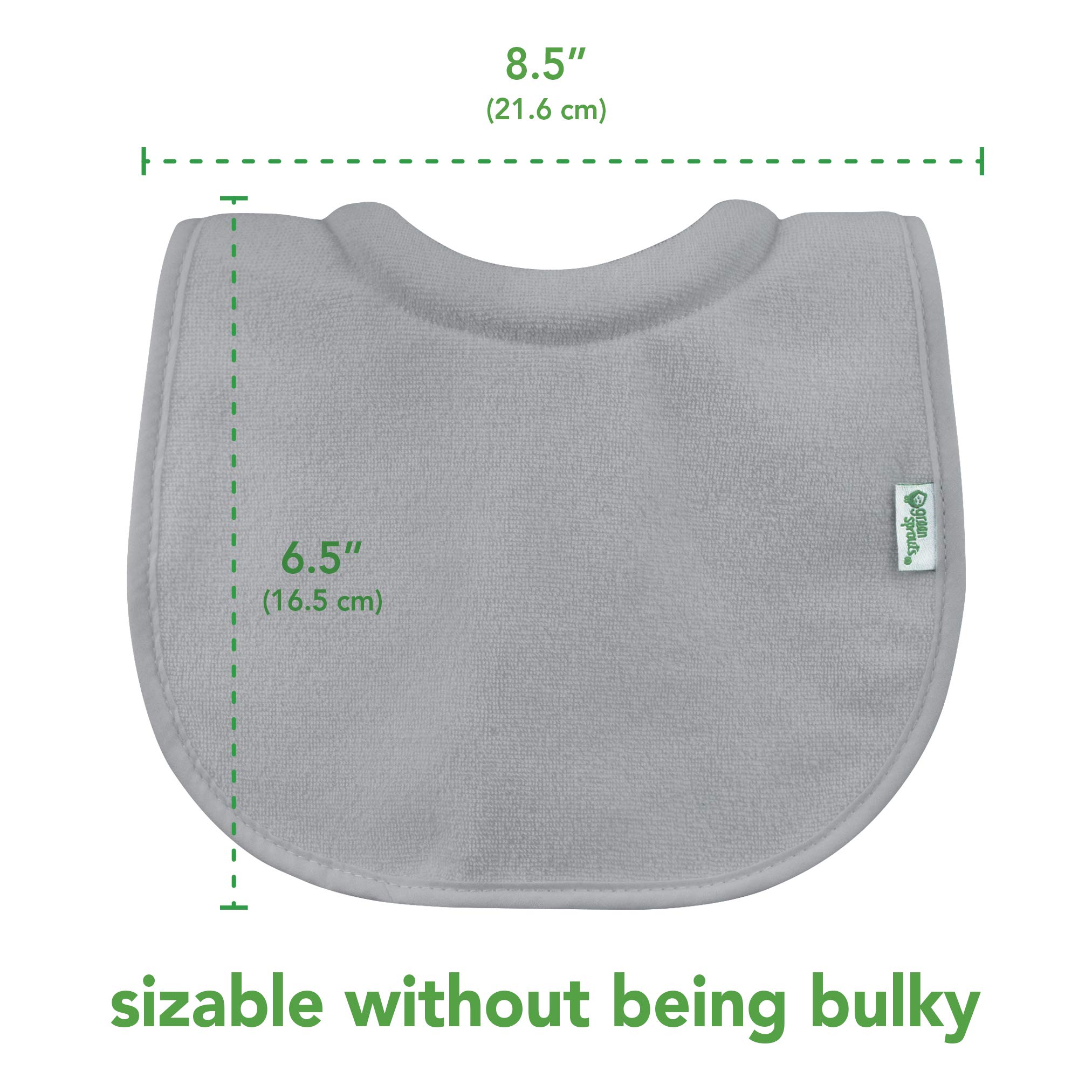 green sprouts Stay-dry Milk Catcher Bibs (3 Pack) | Collar absorbs milk to prevent rashes | Waterproof inner layer, Absorbent terry cotton, Machine washable
