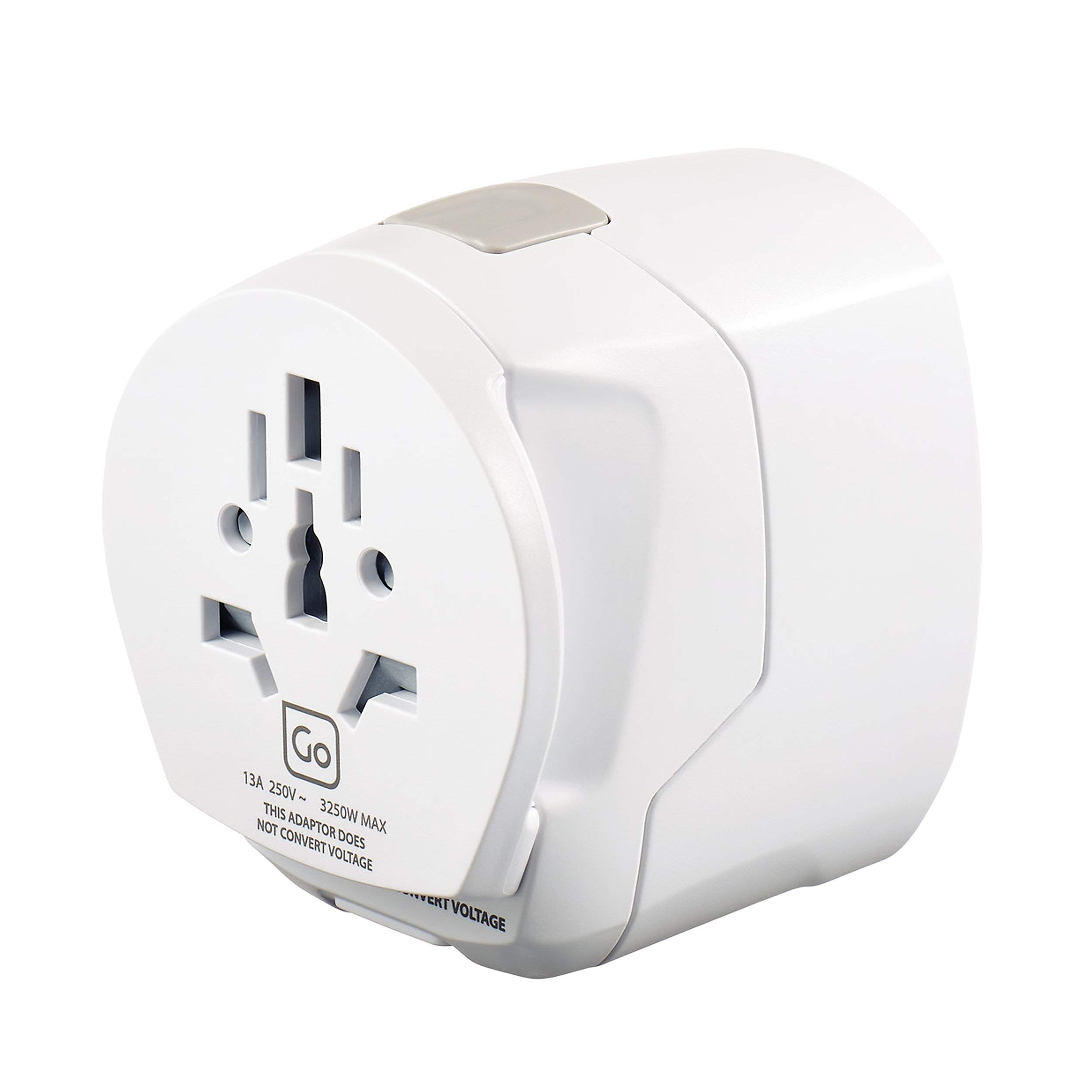 Worldwide Adapter + USB, Universal Earthed Travel Adapter with Twin USB Ports, for Small Electrical Devices, Travel Essentials