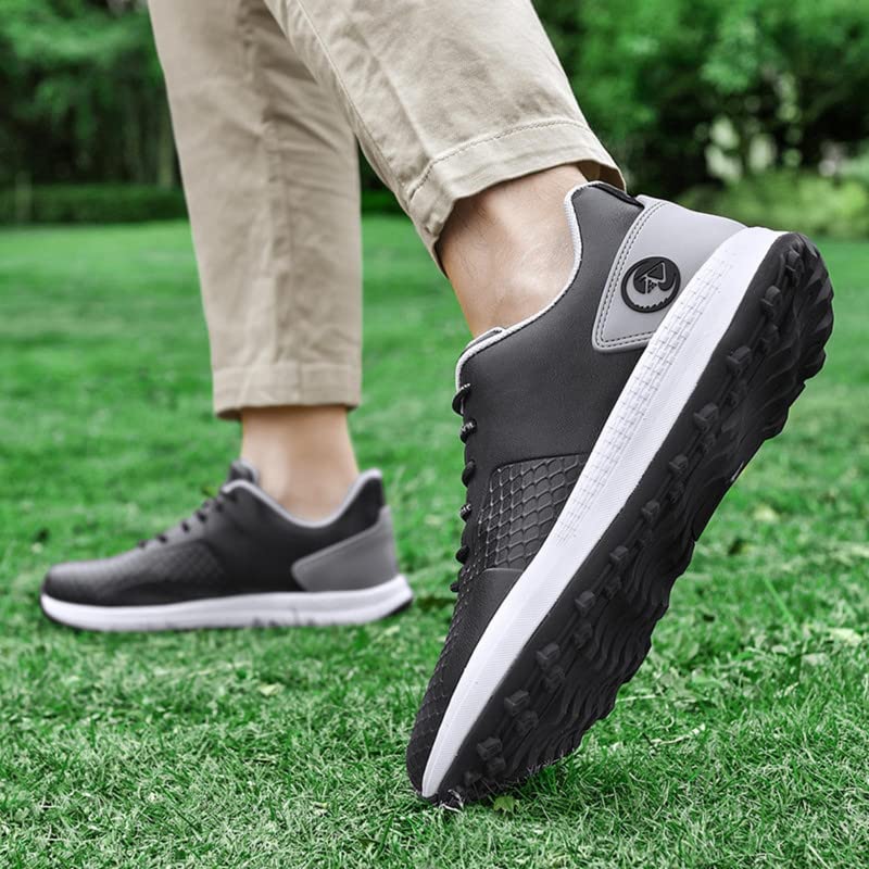 AOLEXWU Golf Shoes Men Spikeless Golf Walking Shoe Breathable Anti Slip Comfy Golf Sneakers Man Golf Sport Shoes White