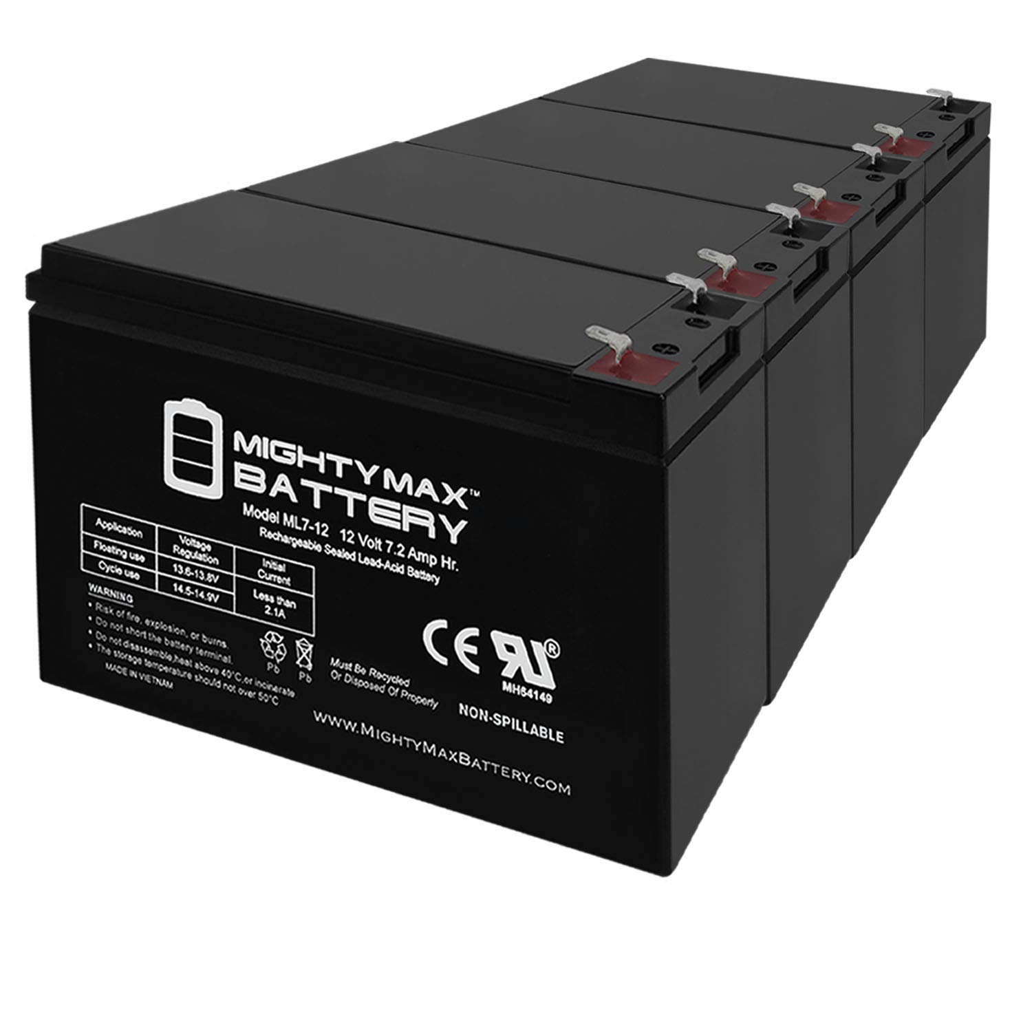 Mighty Max Battery 12V 7Ah SLA Replacement Battery Compatible with Power Patrol SLA1075-4 Pack