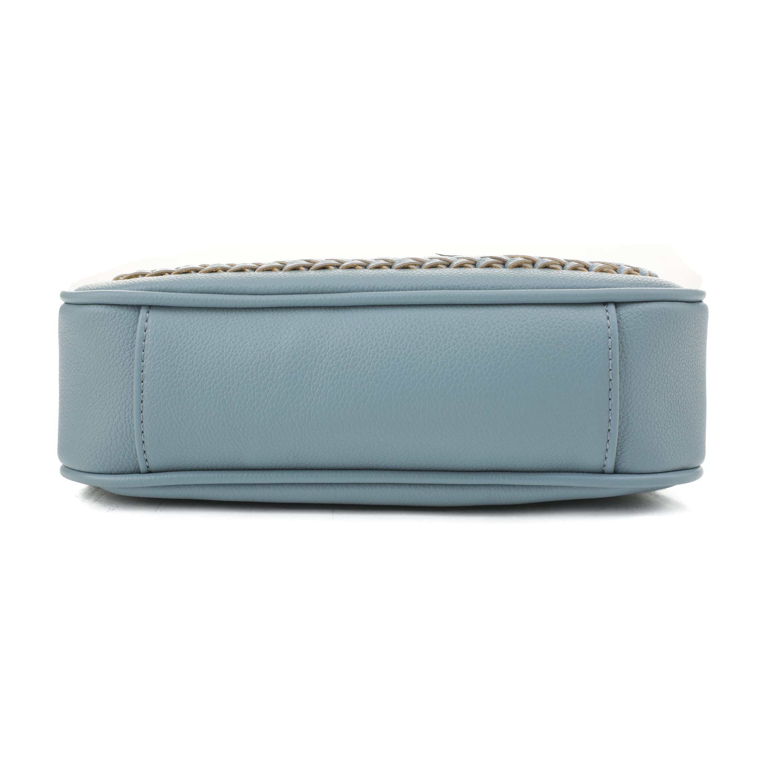 Emperia Elva Small Whipstitch Vegan Leather Crossbody Bags Shoulder Bag Purse Handbags for Women Blue