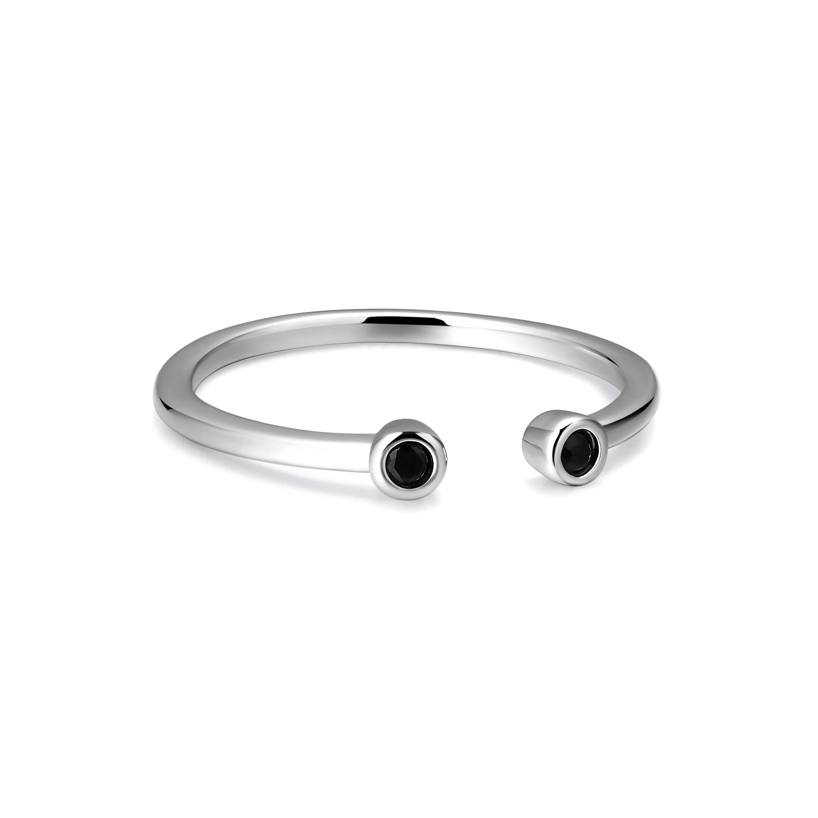 AllenCOCO Adjustable Gold Ring for Women Open Stackable Ring Danity Minimast Band Ring with Cubic Zirconia Suitable for Size 5, 6, 7 Fingers